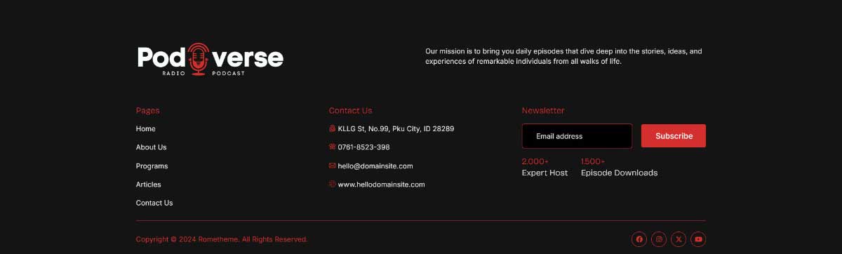 Podverse - Radio Station & Podcaster Elementor Template Kit by Rometheme